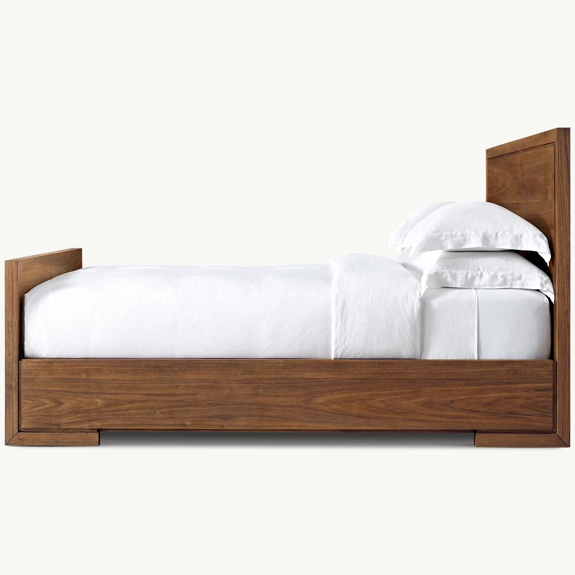 Contemporary Luxury Bedroom Furnitures High End Walnut Frame Simple ...