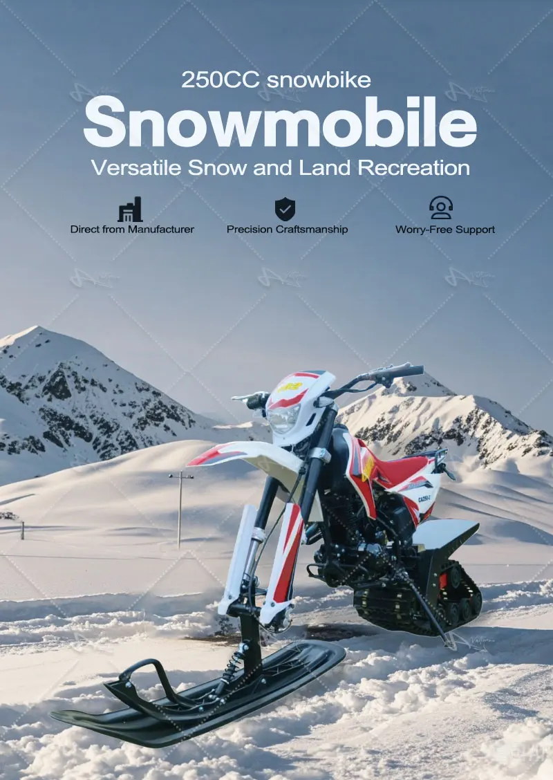 250cc Moto Snowmobile - off-Road Motorcycle for All Seasons