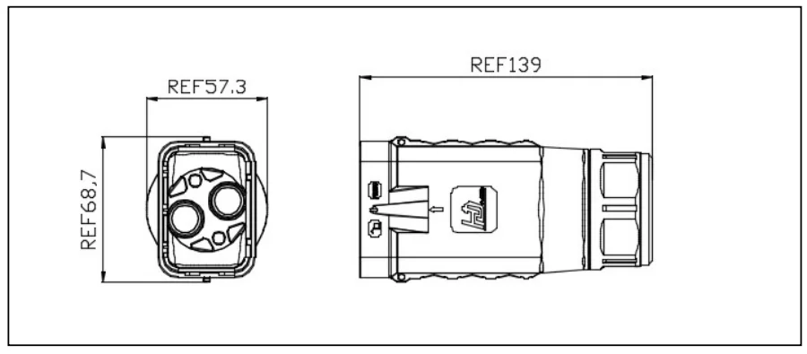 High Current Industrial Inverter Connector 200A 4PIN AC