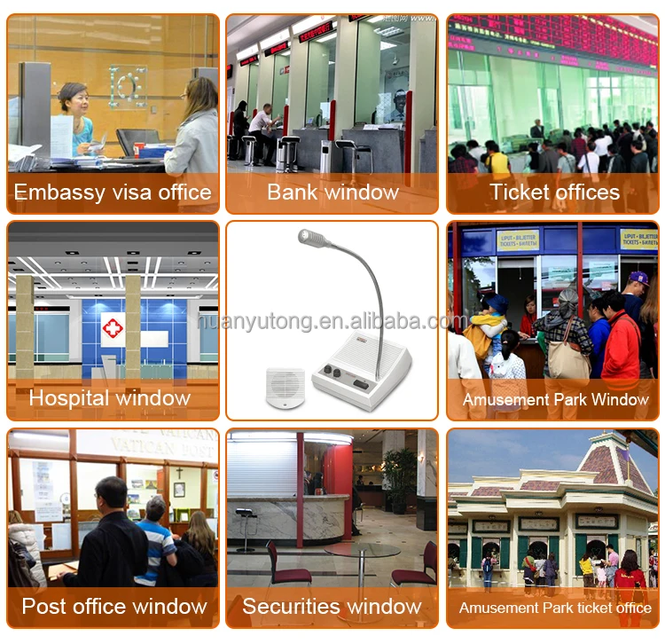 Bank Hospital Counter Intercom Talk Through Glass Full-duplex Window ...