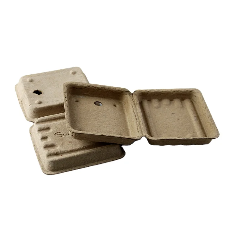 Kraft Paper Clam Shell Box Cardboard Molded Pulp Tray Gift Box For Soap ...