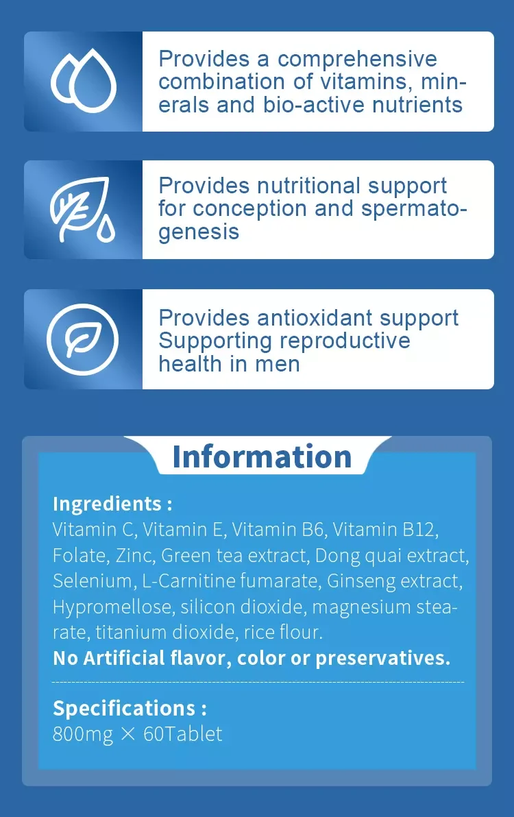 China Manufacturer Men Fertility Tablet Private Label Maca Tablet ...