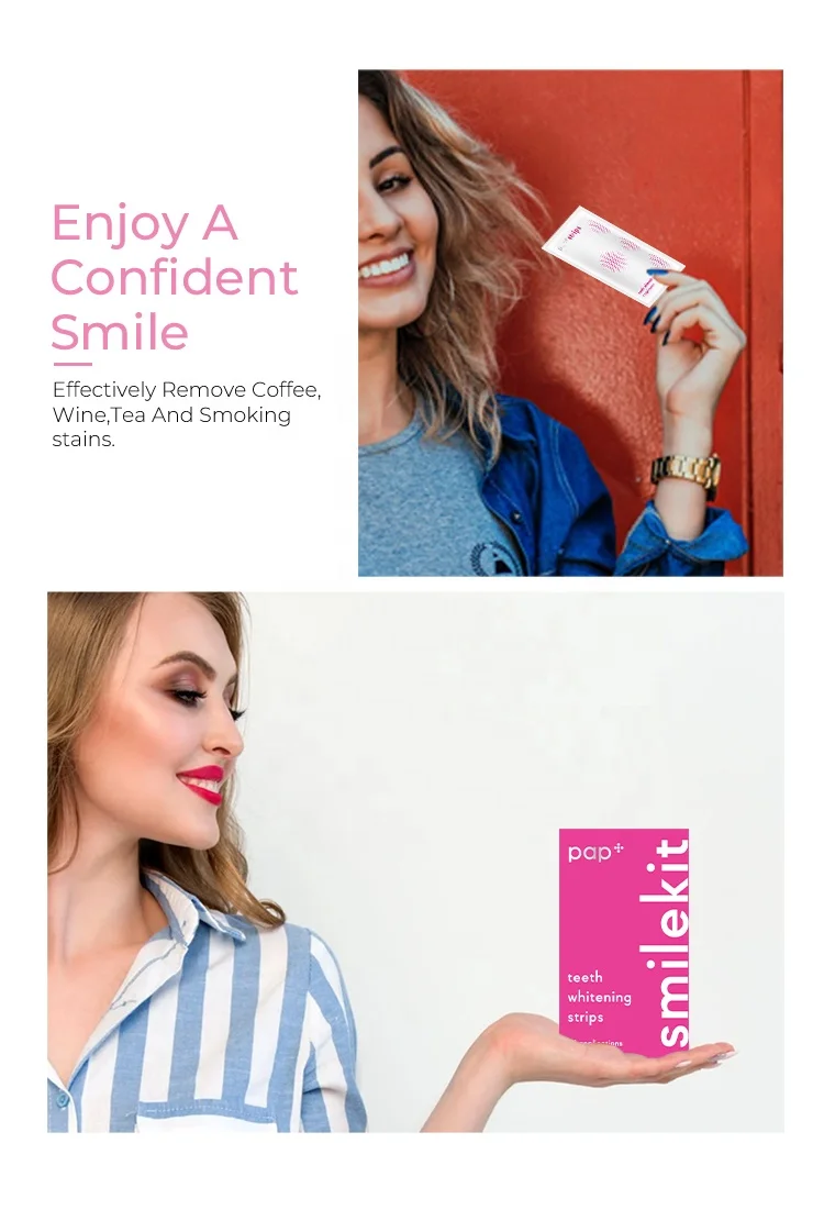 Smilekit Led PAP Teeth Whitening Strips Kit - Effective Teeth Whitening ...