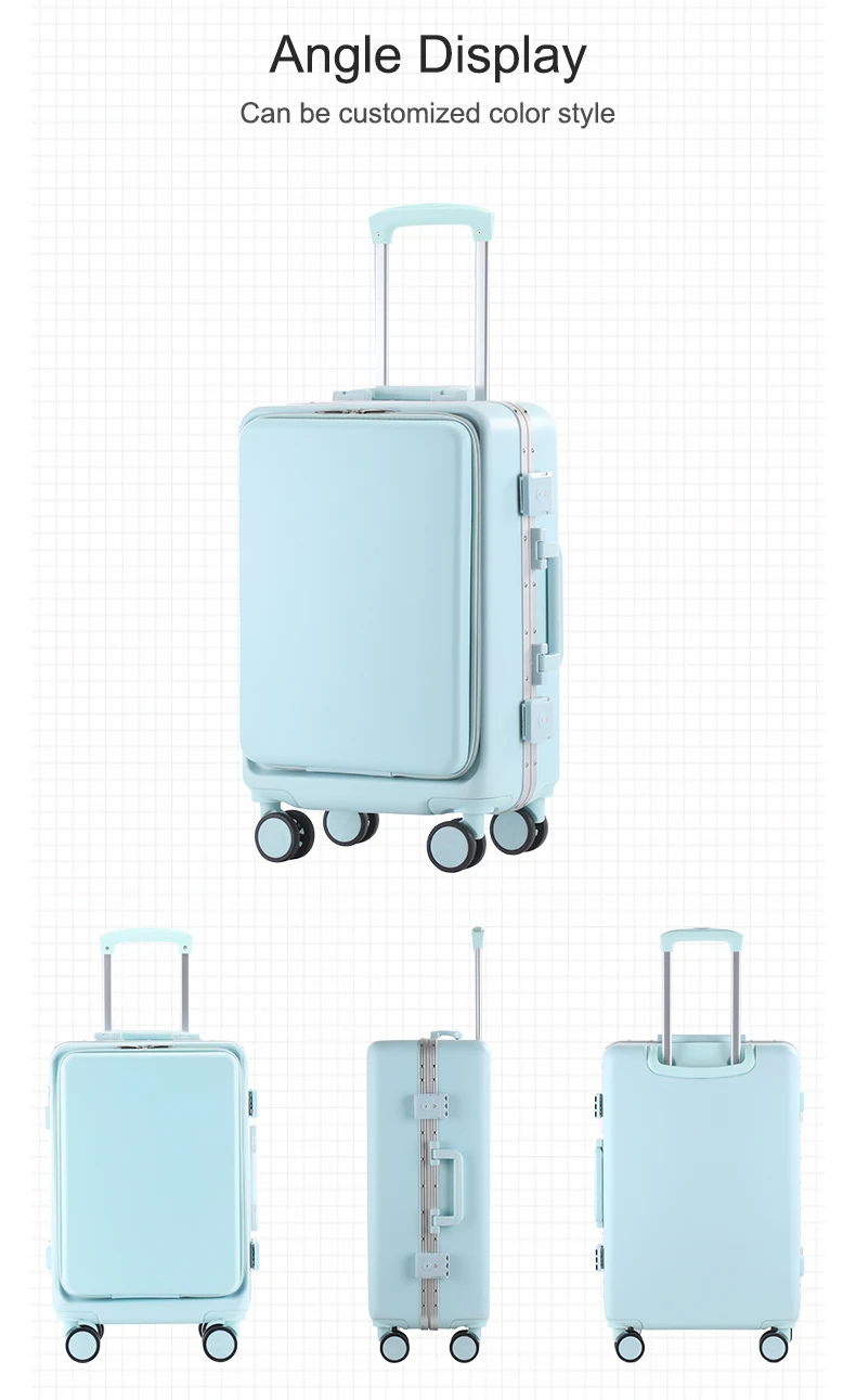 2023 Factory New Design Front Opening Travelling Bags Trolley Luggage ...