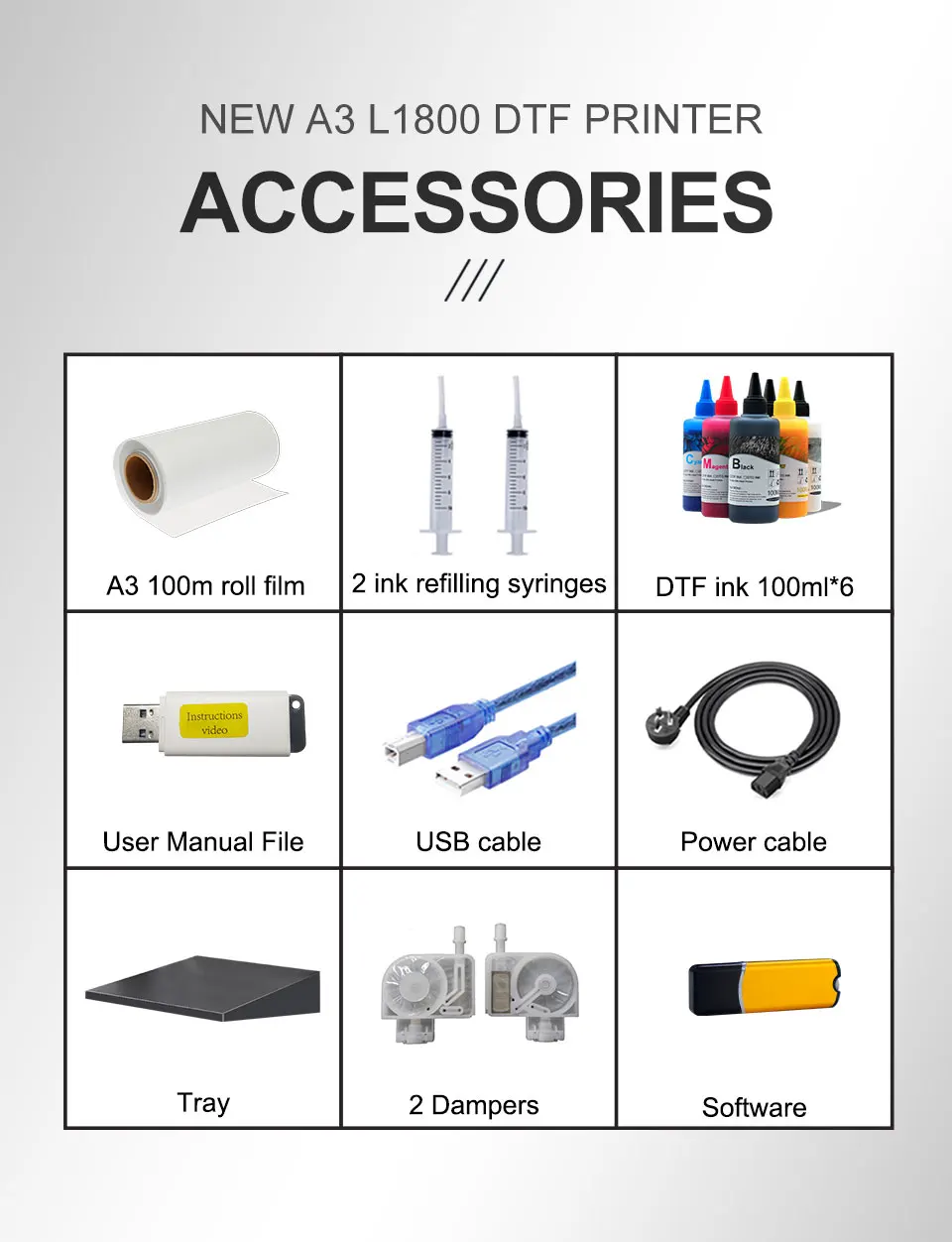 Dtf Digital Printer Imprimante L1800 Transfer Film Dtf A3 Dtf Printer ...