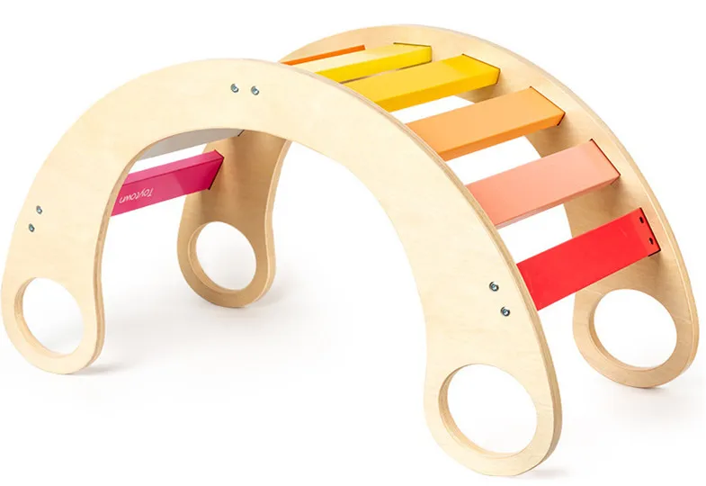 Wooden Montessori Kids Colorful Piklers Triangle With Arch Foldable ...