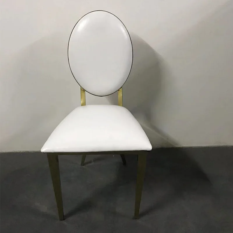 Gold Frame Wedding Chair Banquet Hall Round Back Chair With Armrest ...