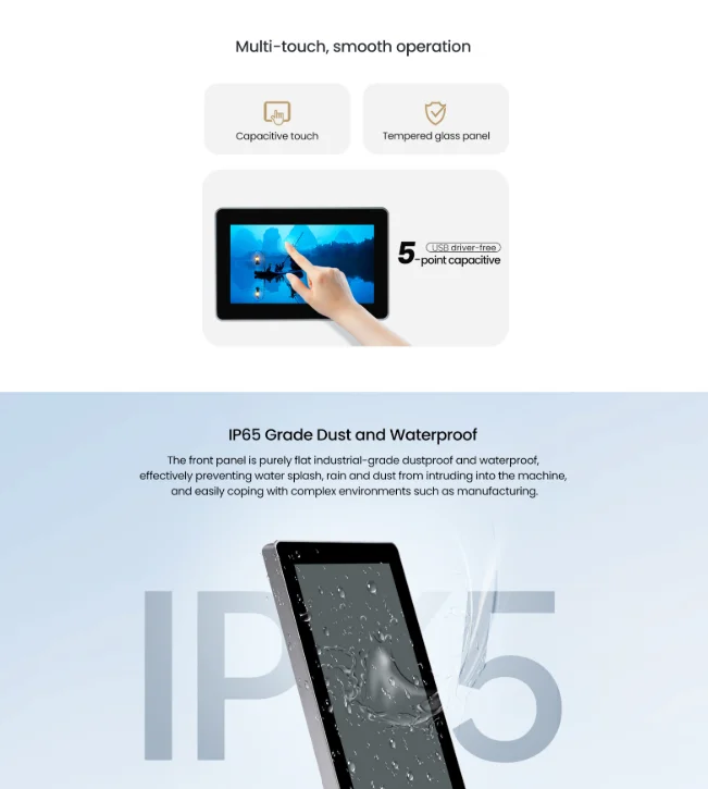 Chipboard Edatec ED-MONITOR-185C Capacitive Standard Input Waterproof for Front Panel 18.5 ...