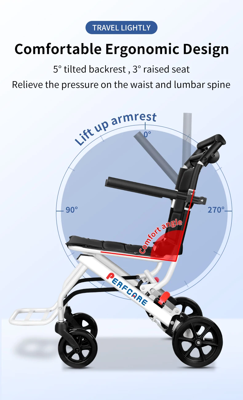 Foldable Lightweight Wheelchair - 6.8KG for Disabled Travel
