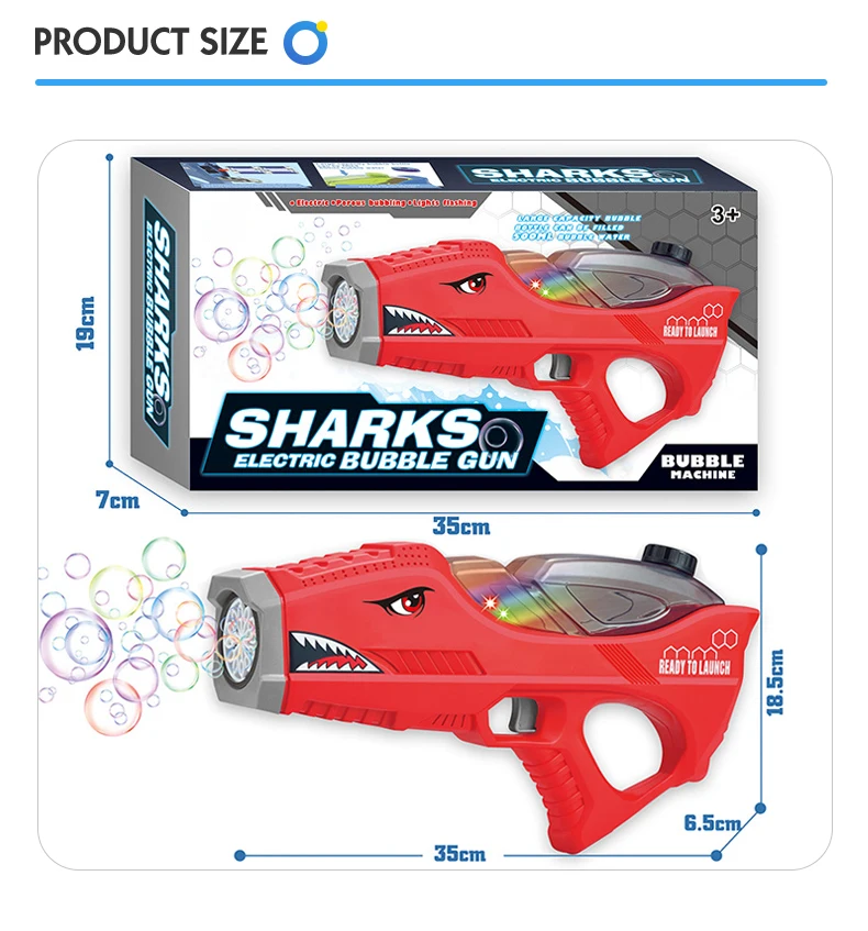 Cartoon Shark Automatic Bubble Gun Portable Electric Bubbles Blower ...