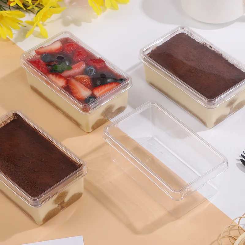 Transparent Tiramisu Plastic Box With Lid Thousand Layer Mousse Cake ...