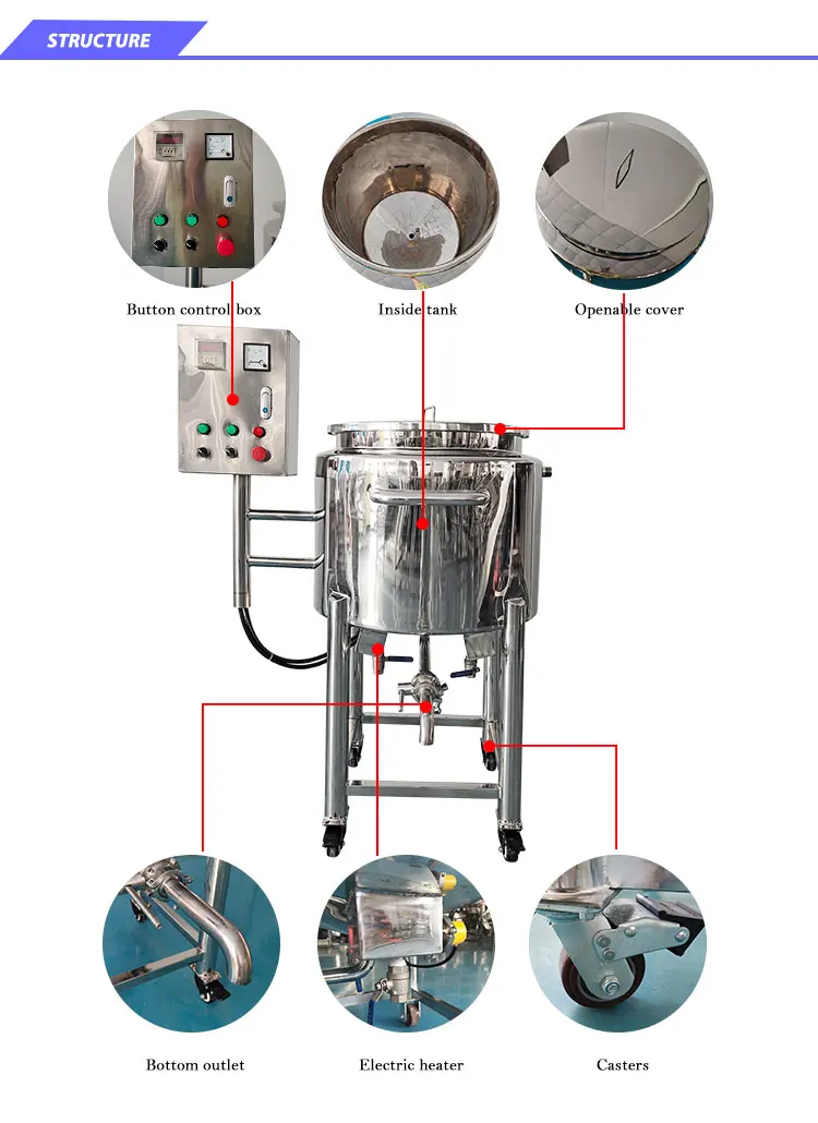 Connected With Filling Machine 100l Glue Chocolate Honey Wax Melting ...