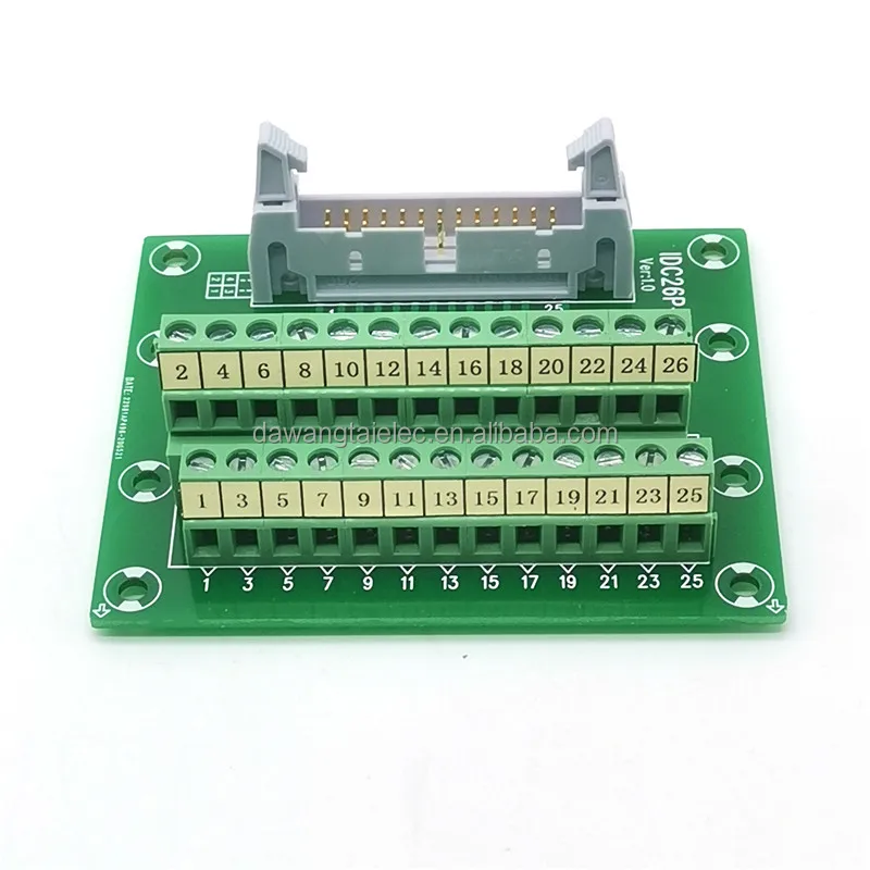 IDC26P Male Connector - Terminal Block Adapter for DIN Rail