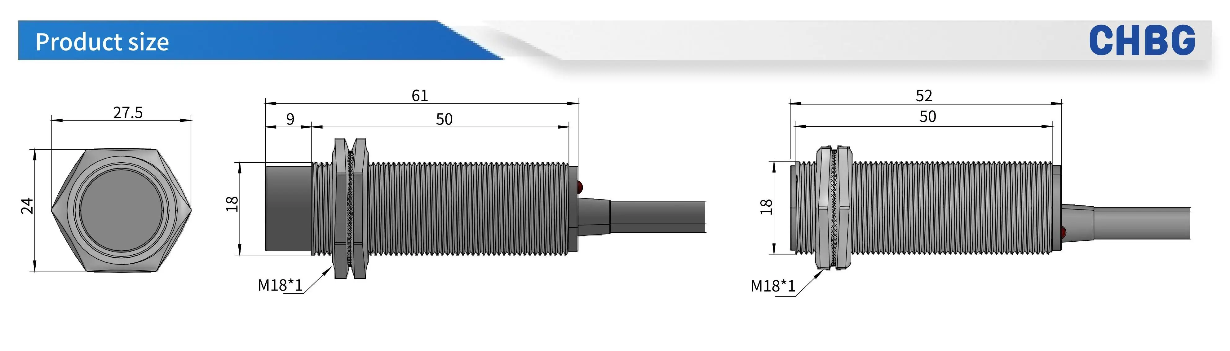Chbg接近开关m18系列10-30vdc Npn无数控电容式接近传感器 - Buy 电感接近传感器m18,电容接近传感器,传感器 ...
