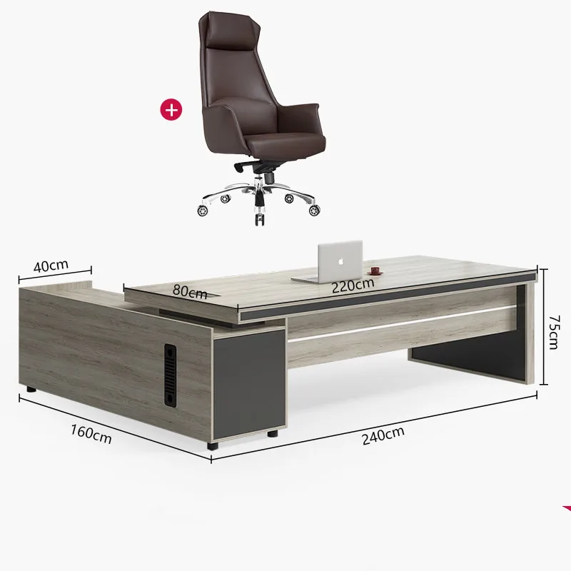 Luxury modern office L shaped table manager desk furniture 2 meters ...