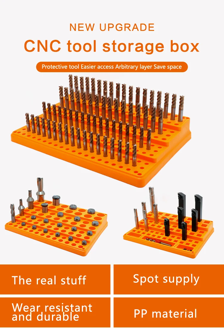 CNC Tool Organizer Tool Rod Milling Cutter Organizer Box Drill Tap ER ...