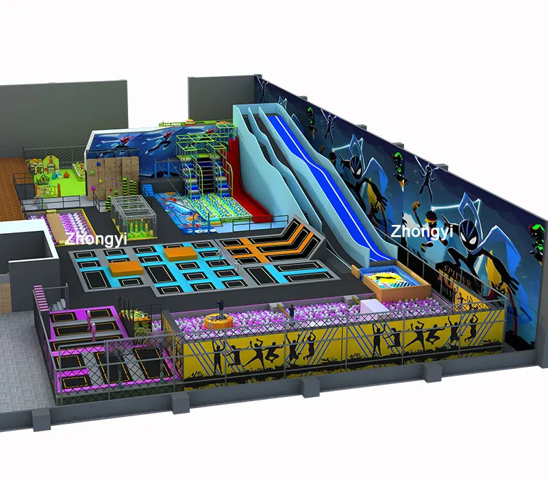 Zhongyi Adults Kid Indoor Amusement Jump Trampoline Park