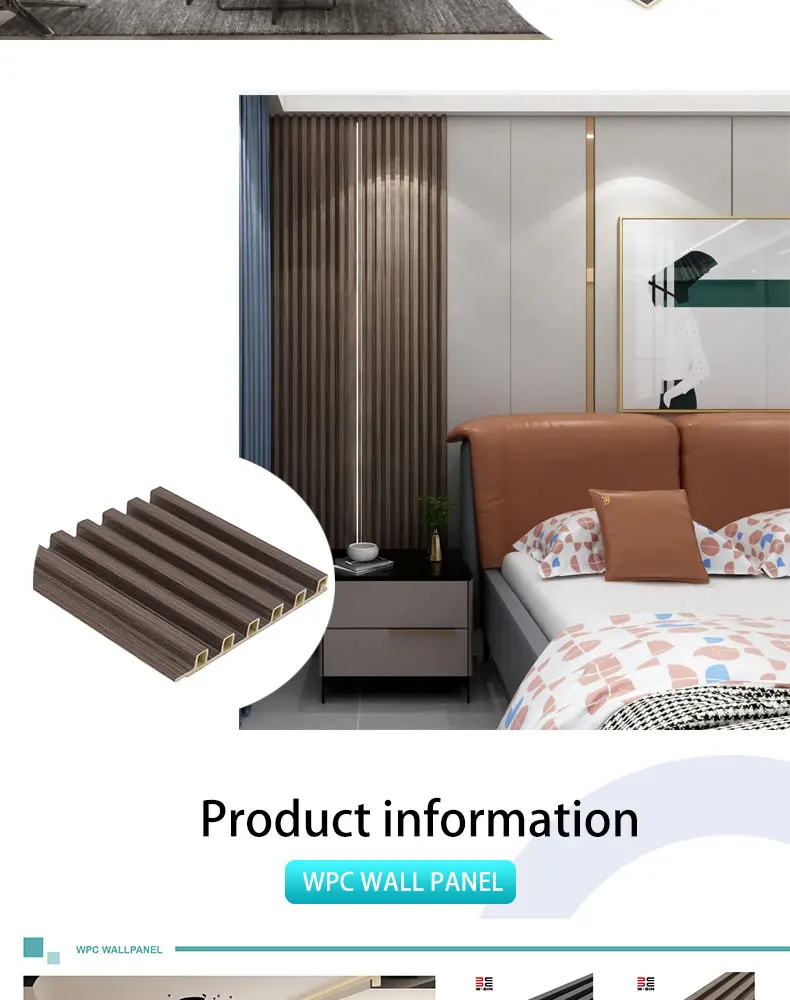 3D WPC Walls Modern Recessed Slats Interior Soundproofing Wpc Interior ...