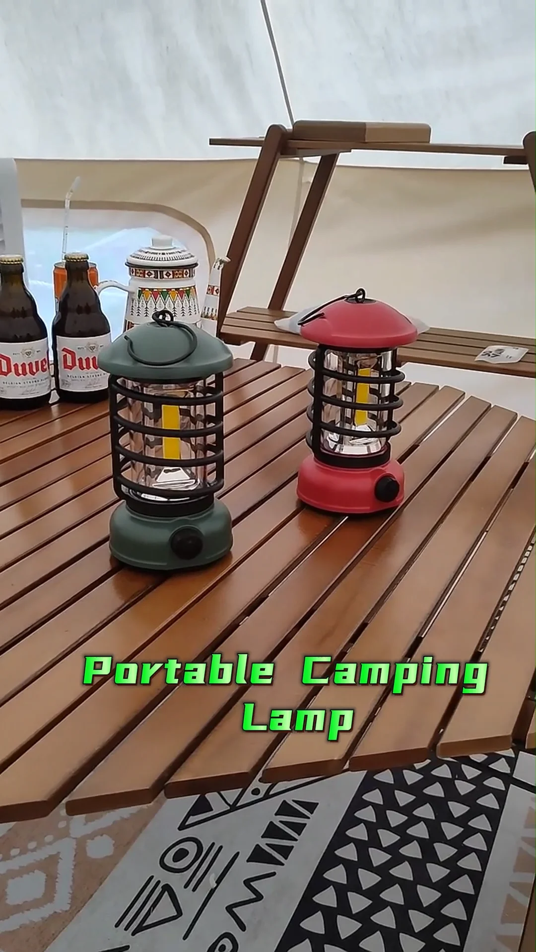 Dry Battery/ Rechargeable Retro Led Camping Lamps Outdoor Portable Waterproof Tent Camping ...