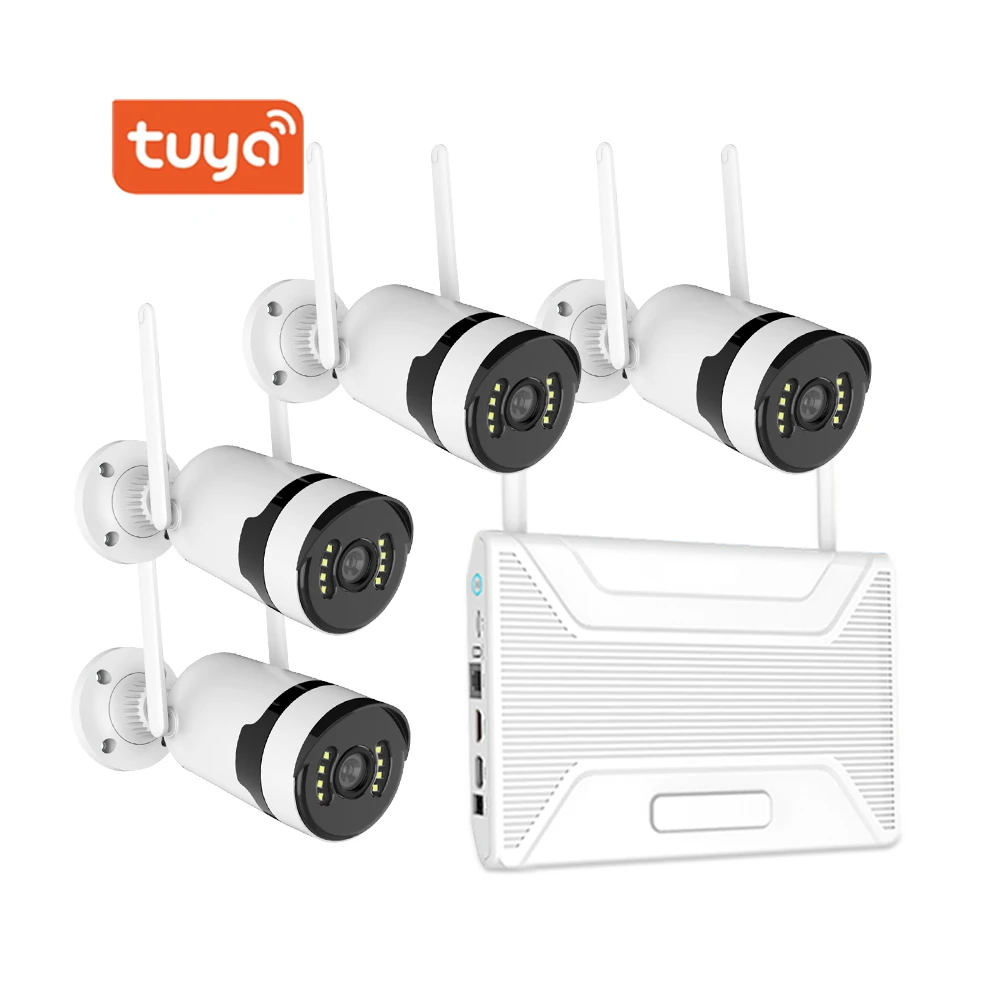 4ch 10ch Tuya 3mp 5mp Hd Cctv Camera System Wifi Nvr Indoor Outdoor ...