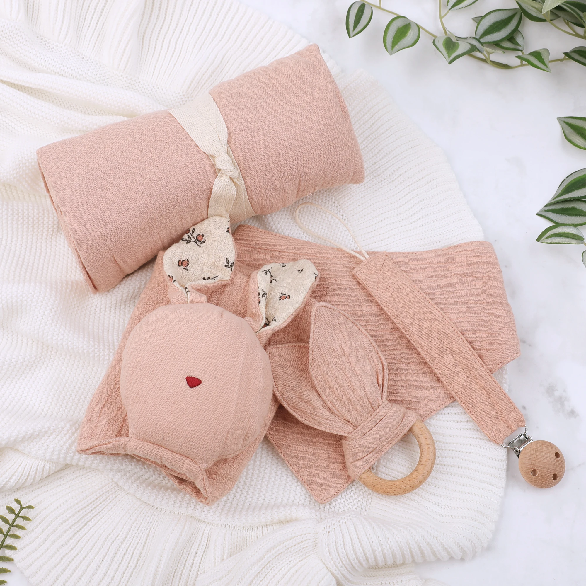 Custom Baby Shower Gift Set Milestone Blanket Pacifier Chain Teether ...