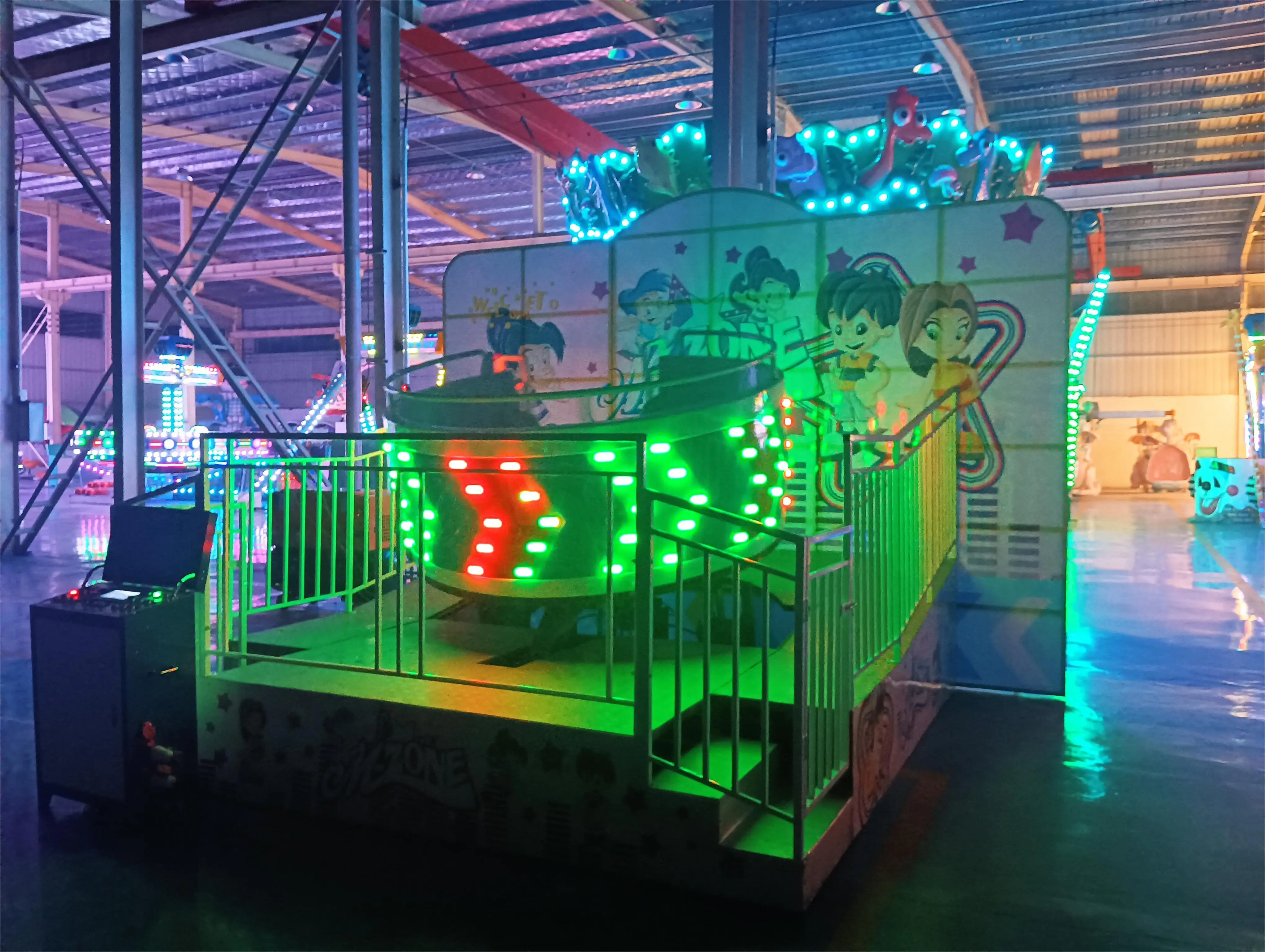 8-seater Disco Turntable With Guardrail For Playgrou For Amusement ...