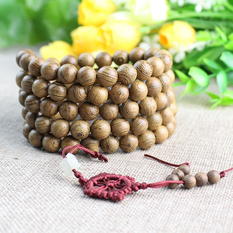 African Senna Siamea Wood Prayer Buddha Mala Meditation Beads