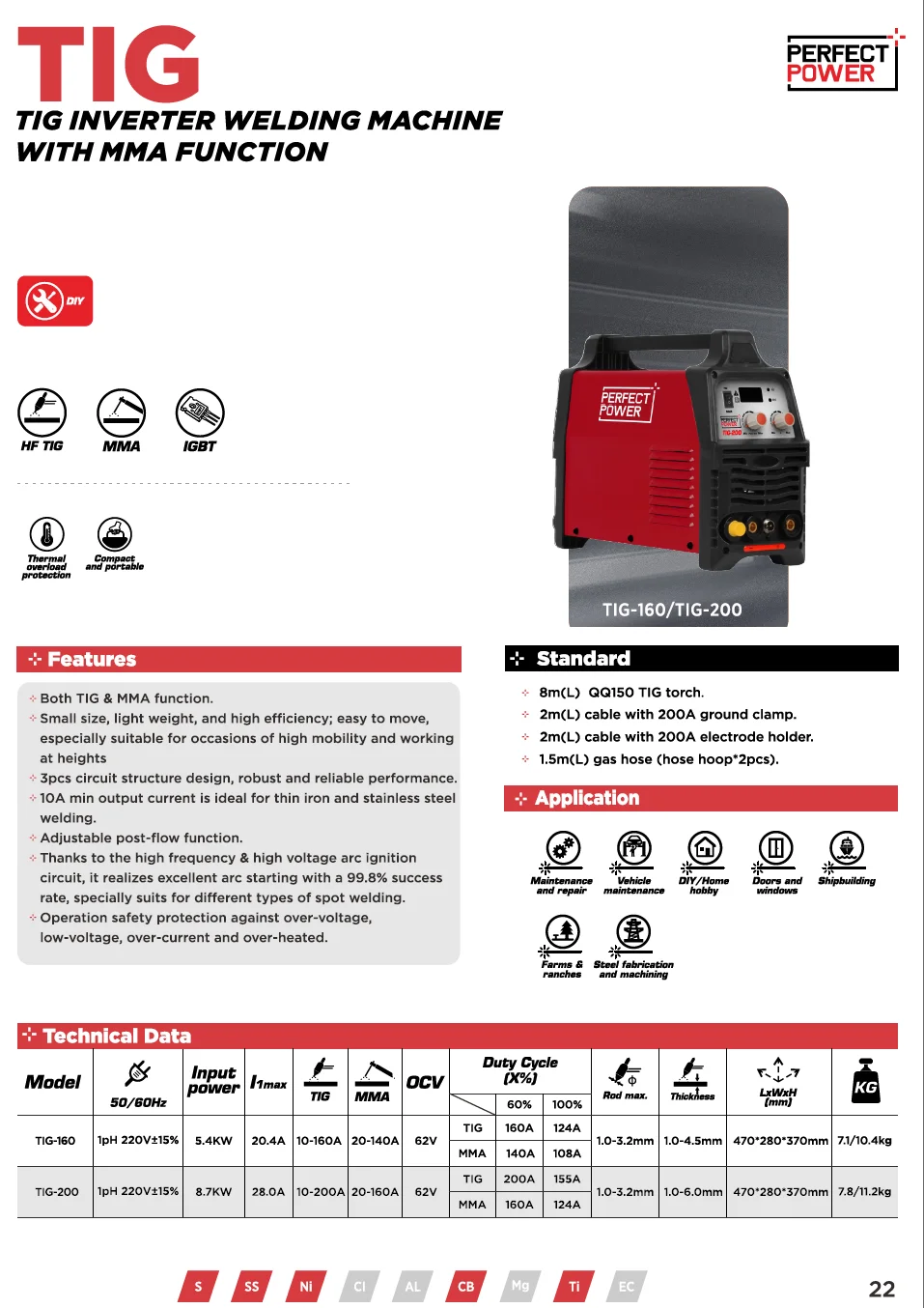Portable Tig 200a Pulse Mma 2 In 1 Welder Aluminum Welding Machine Tig-200 Tig Inverter Welding ...