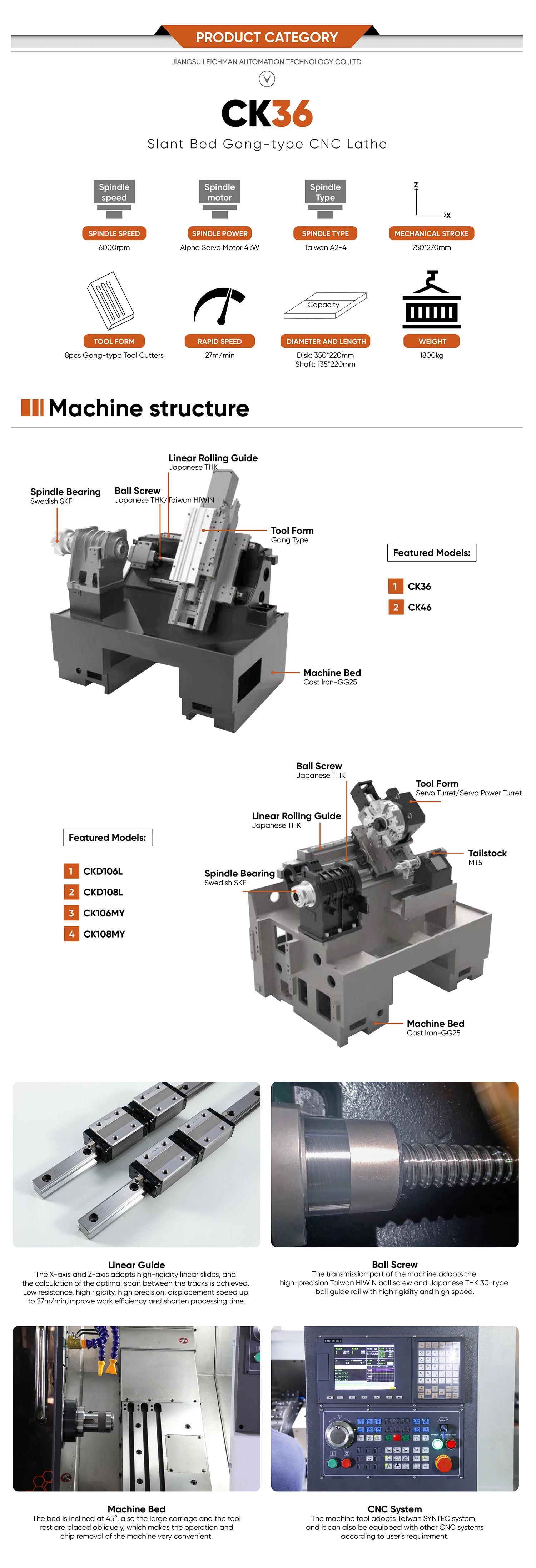 Cnc Machine Turning Lathe Inclined Bench Lathes Full Automatic Slant ...