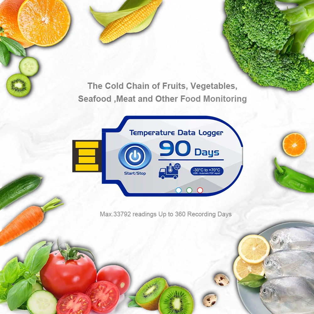 Cold Chain Disposable Temperature Recorder Usb Temperature Monitor Thermometer Data Logger ...