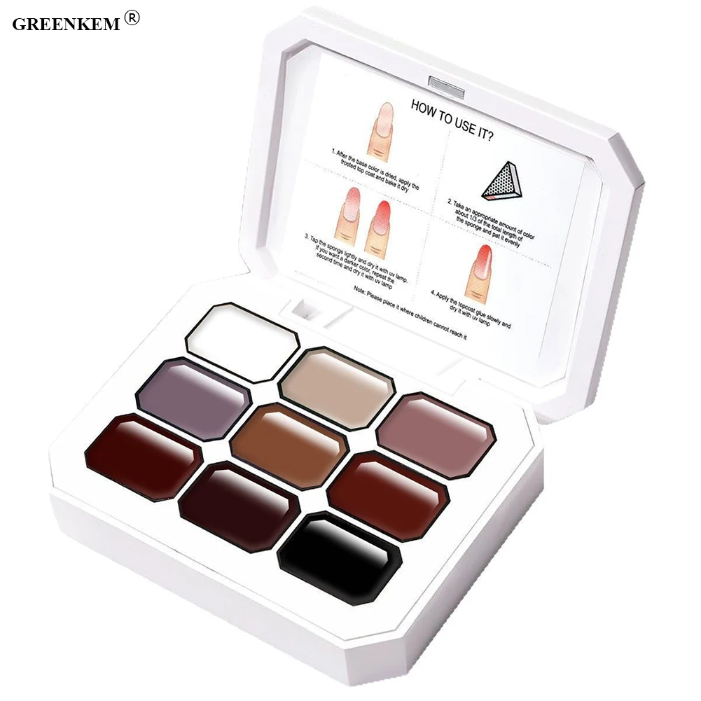 9 Gird Pat Ombre Gel Colorful 3g Gradient Effect Patpat Paint Nail Gel ...
