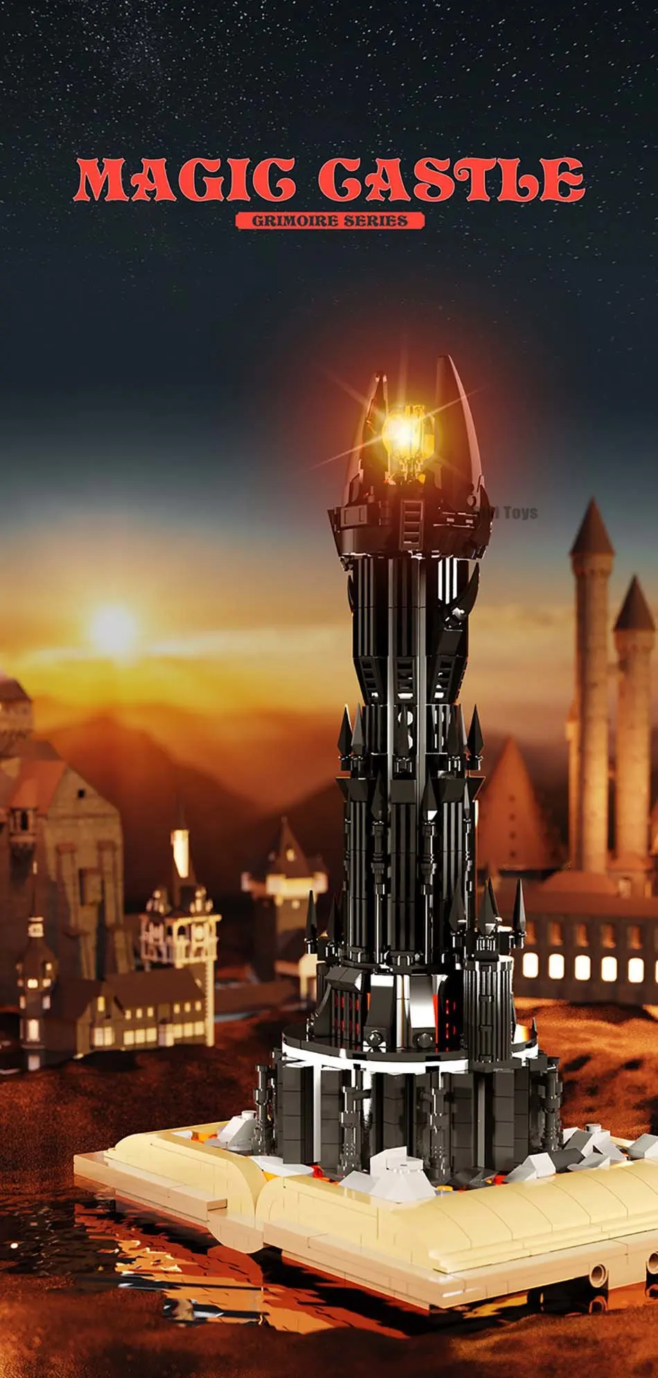 New Moc Fairytale Movie Tower Pink Princess Magic Castle Book With Led ...