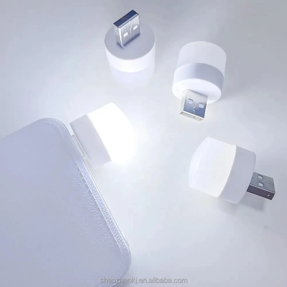 Portable USB Plug-in LED Night Light White Warm White Mini Book Light ...