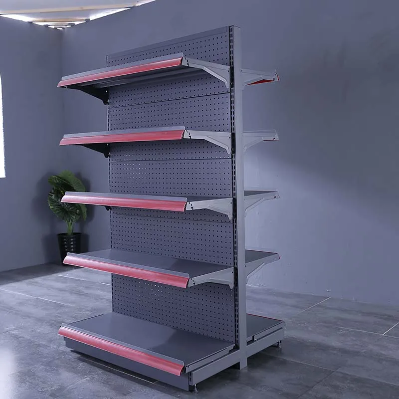 Supermarket Shelf Gondola Heavy-duty Metallic Shelves Durable Storage ...