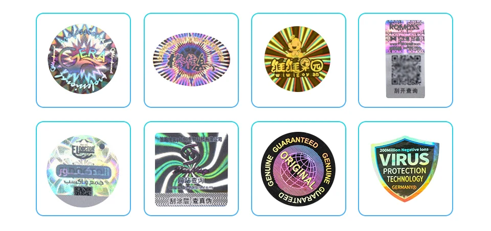 Custom QR Code Anti-counterfeiting Hologram Sticker Removable Adhesive ...