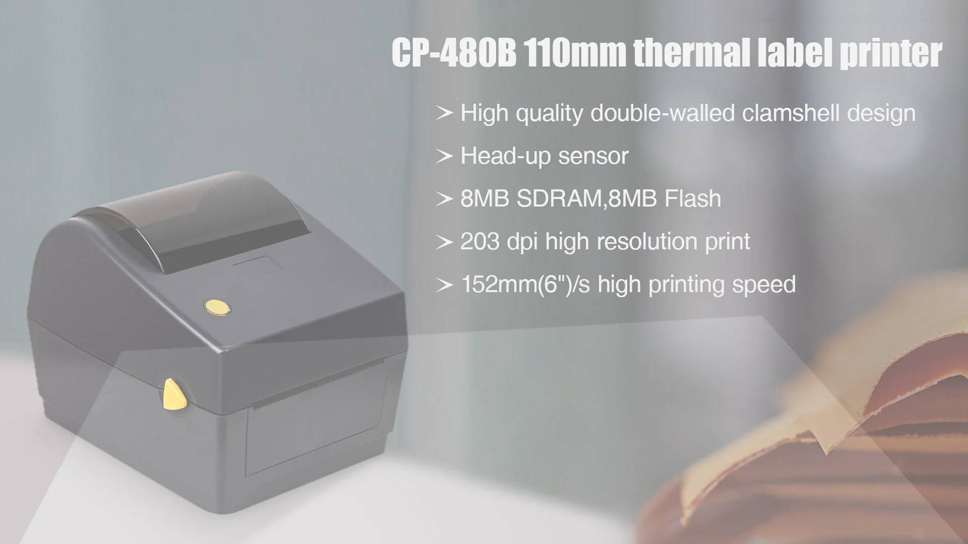 110mm 203dpi Black Or White Pos Label Thermal Printer Sticker Printer ...