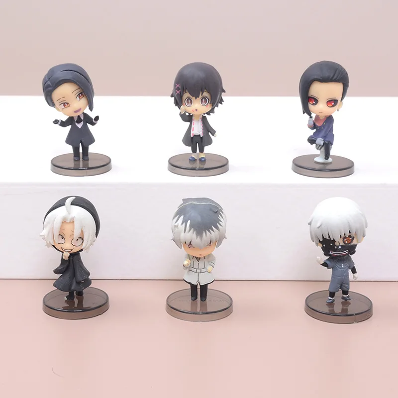 6 Pcs/set Anime Figure Set Anime Tokyo Ghoul Figure Kaneki Mini Figure ...