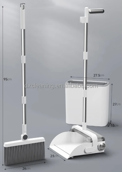 Combo Broom Dustpan Bin Set - Automatic Garbage Removal