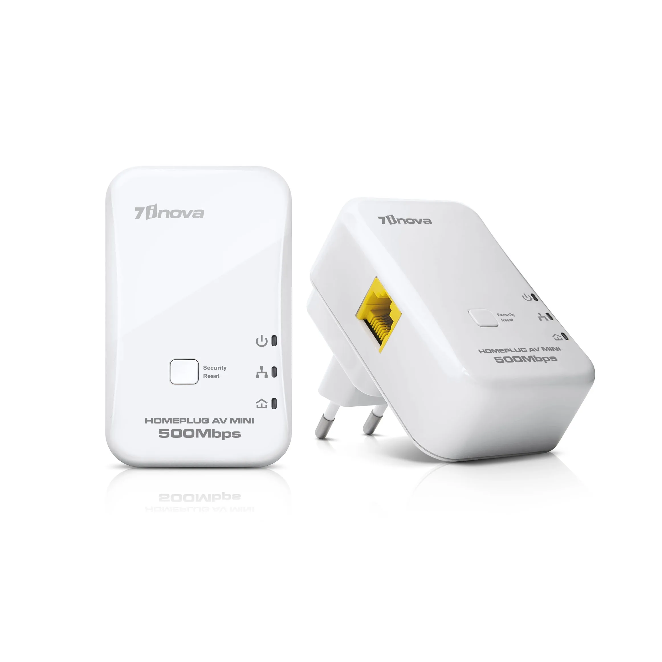 7inova AV500 Homeplug Wallmount Mini Powerline Adapter Start Kit Pack ...