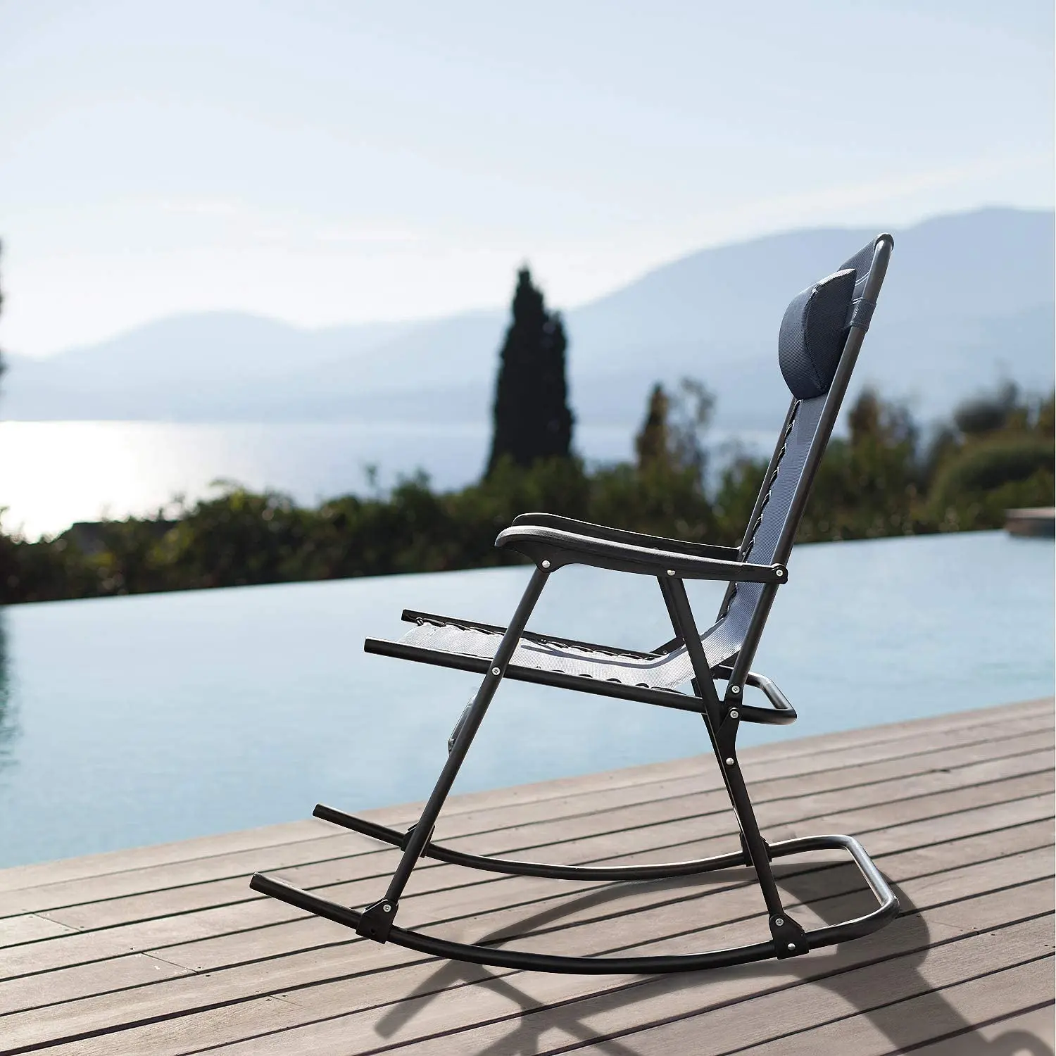 Outdoor Patio Furniture Folding Garden Rocking Chairs Foldable Rocker ...