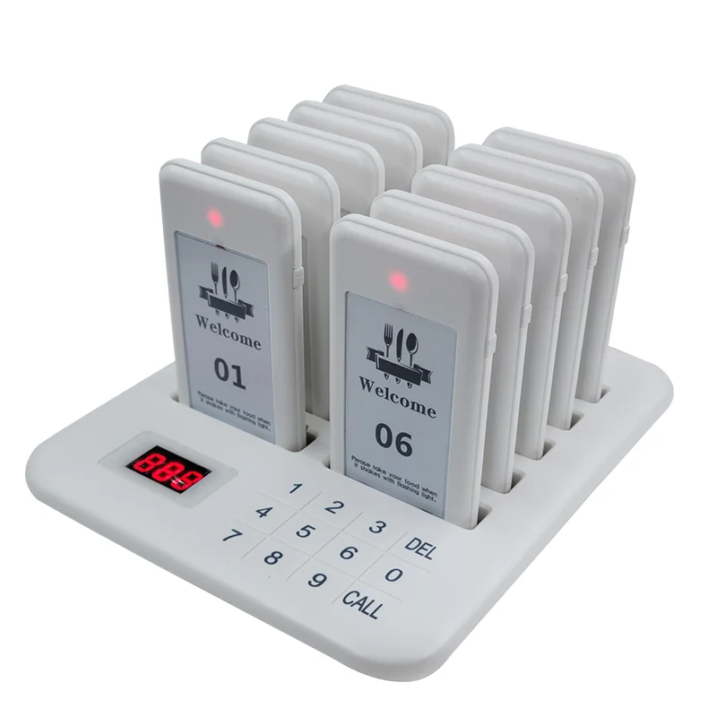 10 Coaster Pagers Queue Call Pager Restaurant Wireless Calling System Waiter Wireless Guest ...
