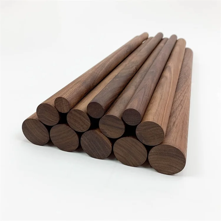 different sizes black walnut wood round dowel solid wood sticks ...