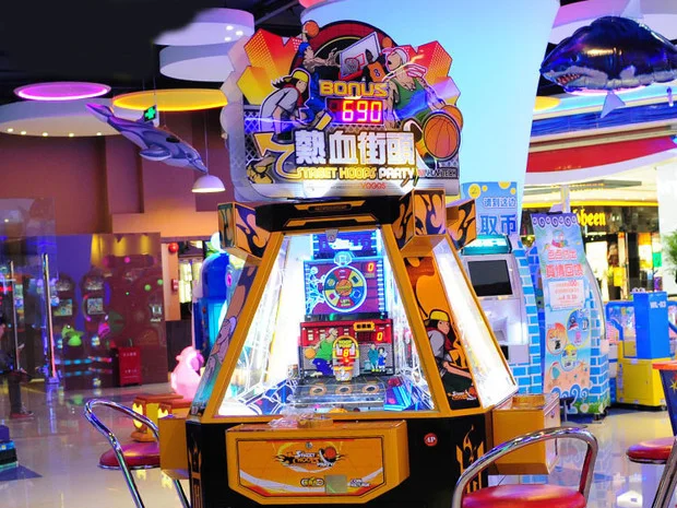 Amusement Coin Operated Arcade Street Hoops Party Coin Pusher Lottery ...