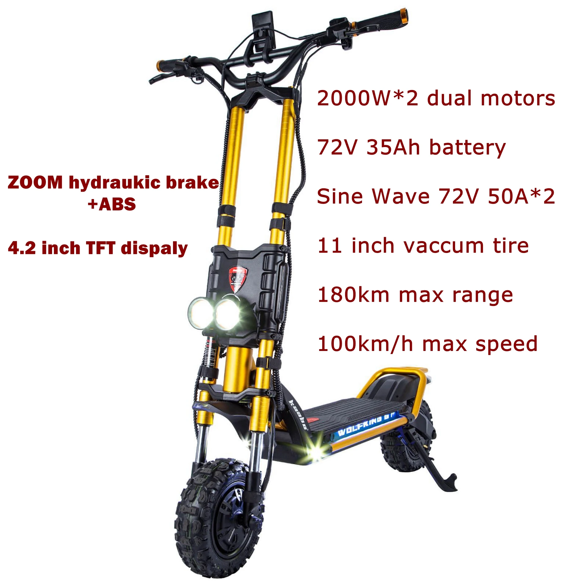 Kaabo Wolf King Gt Pro 72v 35ah Electric Scooter 100km/h Fast Speed Electric Scooter - Buy Kaabo ...