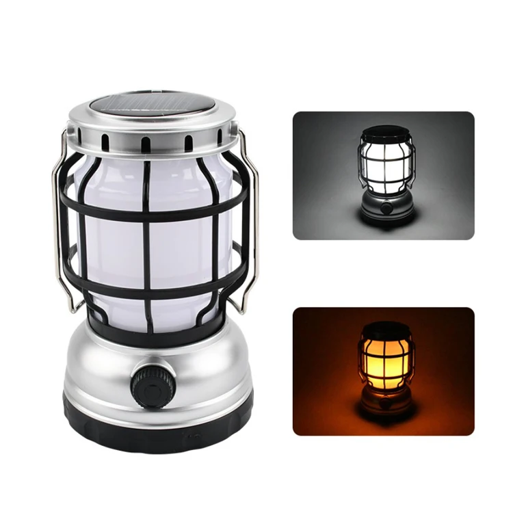 Portable White and Flame Solar Camping Light Fishing Hiking Led Outdoor ...