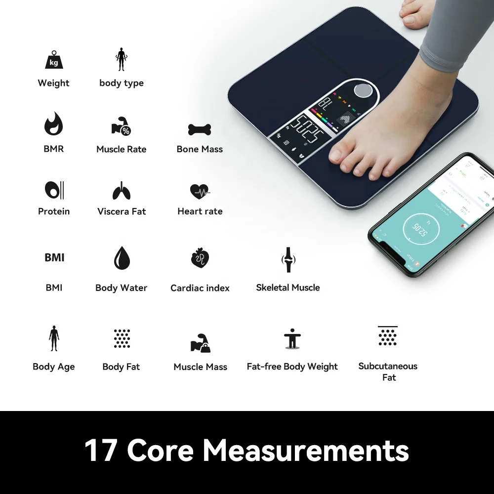 Two Big Va Screen Weight Body Fat Analyzer Mass Index Smart Bmi Scale ...