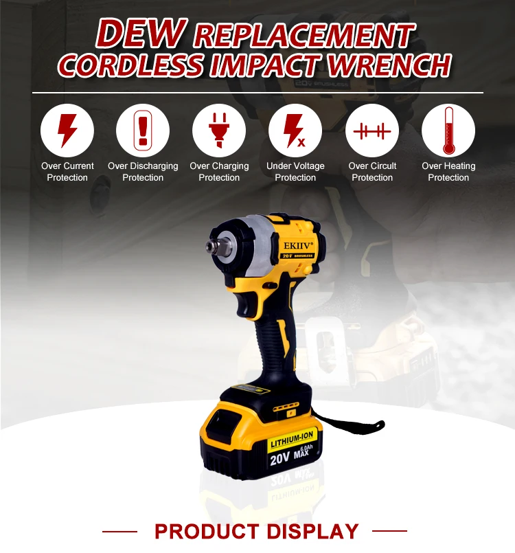 Cordless Impact Wrench Cordless Impact Wrench Heavy Duty 20v Cordless Brushless Electric Battery ...