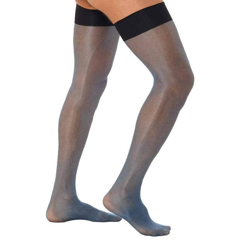 Cheap Mens Sheer Thin Thigh-high Socks Costume Accessories Glossy ...