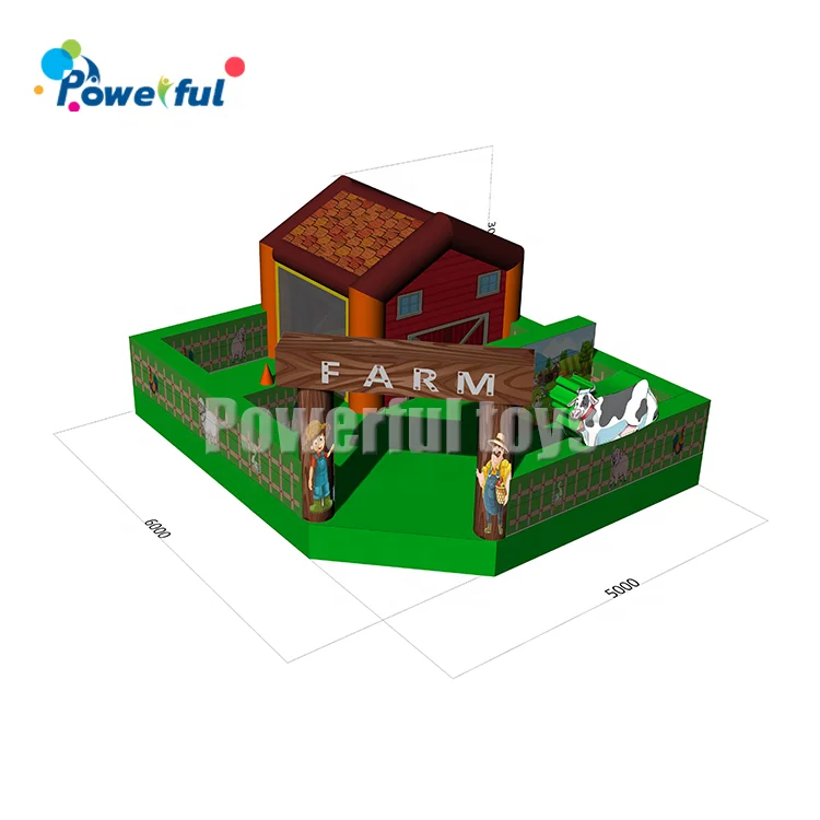 Inflatable Farm Bounce House Party for Kids Outdoor Bouncy Castle ...