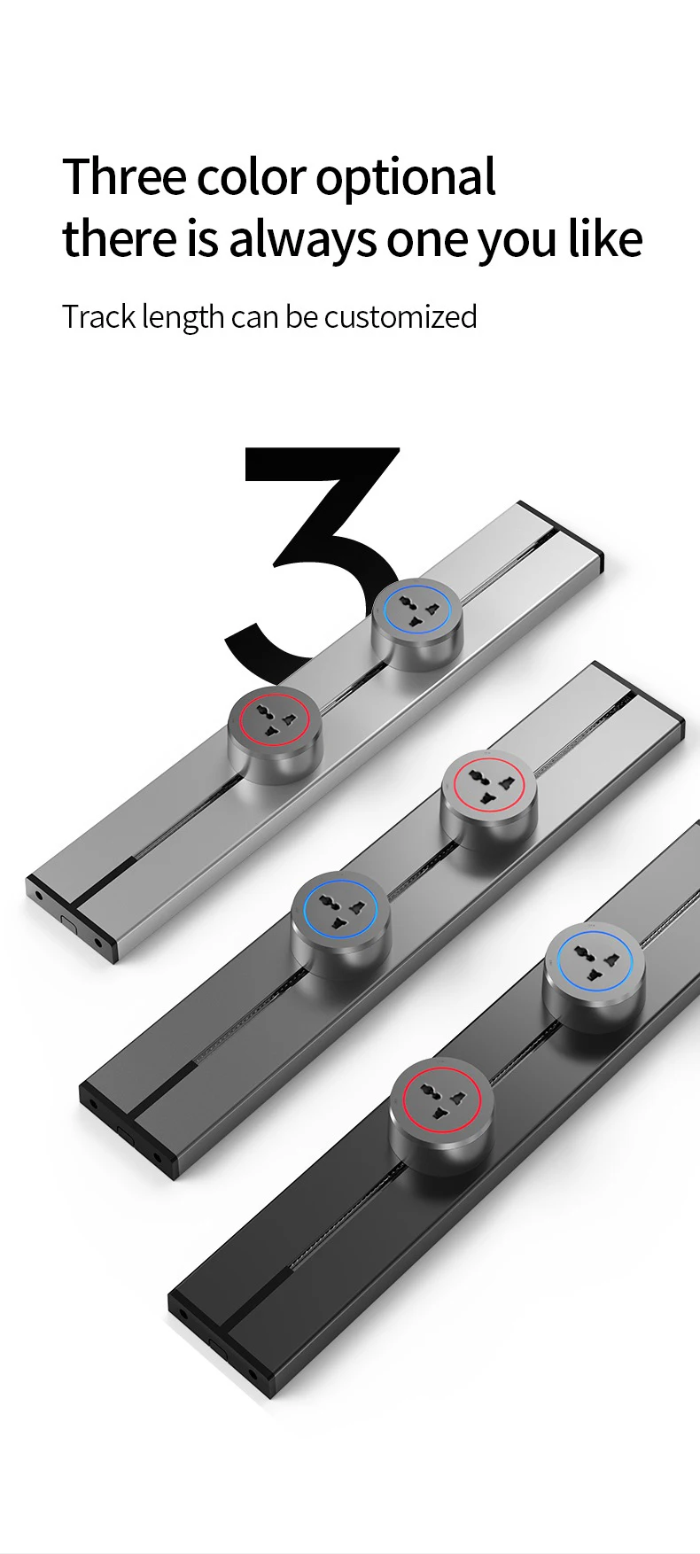 Dc 250v/10a/2500w Removable Power Rail Plug Red Blue Uk Movable Power ...